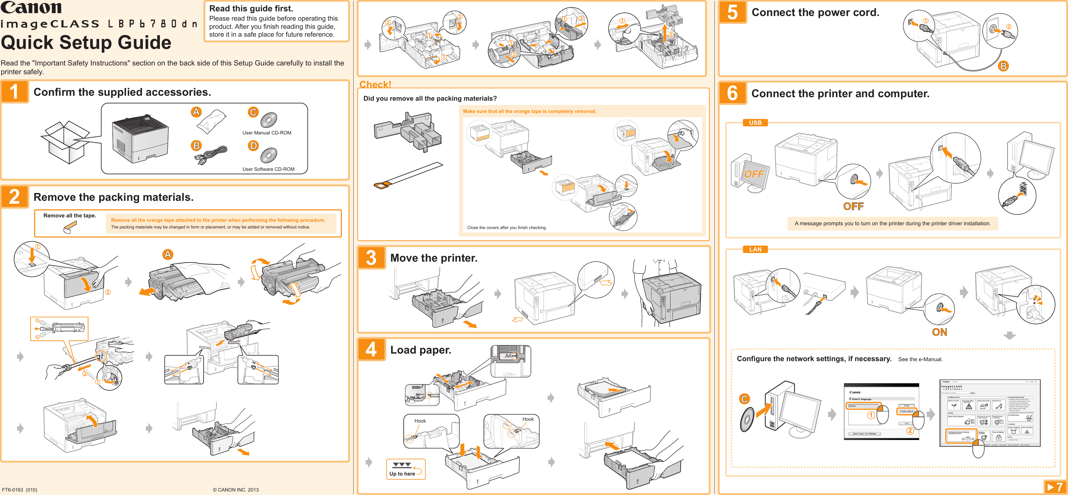 Canon Imageclass Lbp6780Dn Quick Start Guide Setup