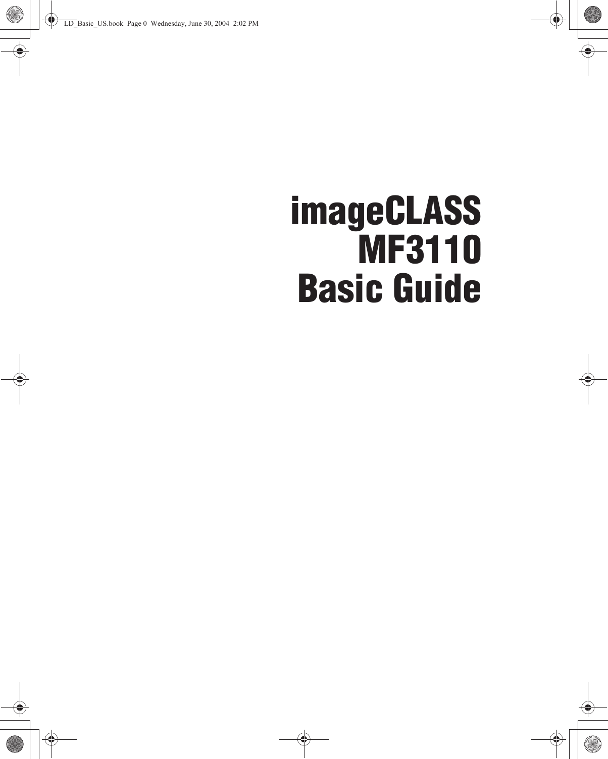 Canon Imageclass Mf3110 Basic Guide