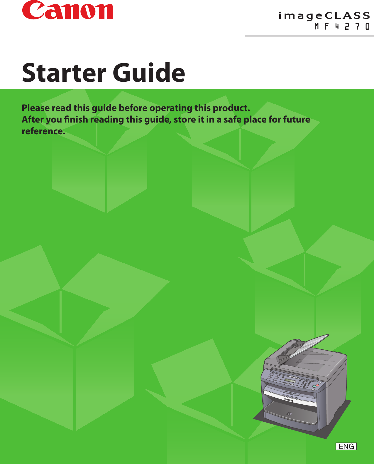 Canon Imageclass Mf4270 Users Manual Starter Guide