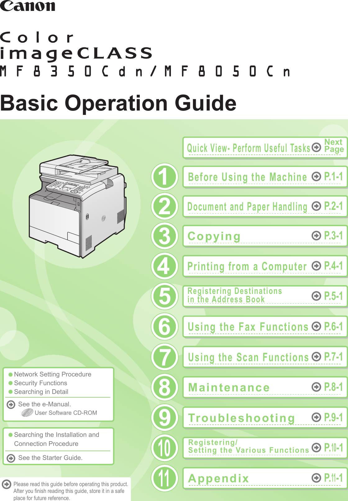 Canon Imageclass Mf8050Cn Users Manual Basic Operation Guide