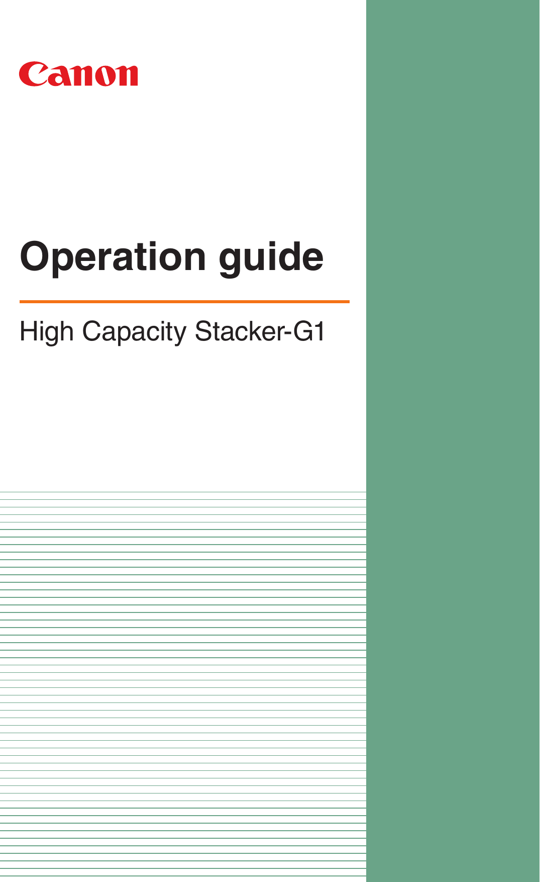 Canon Imagepress C800 C700 Operation Manual High Capacity Stacker G1 ...