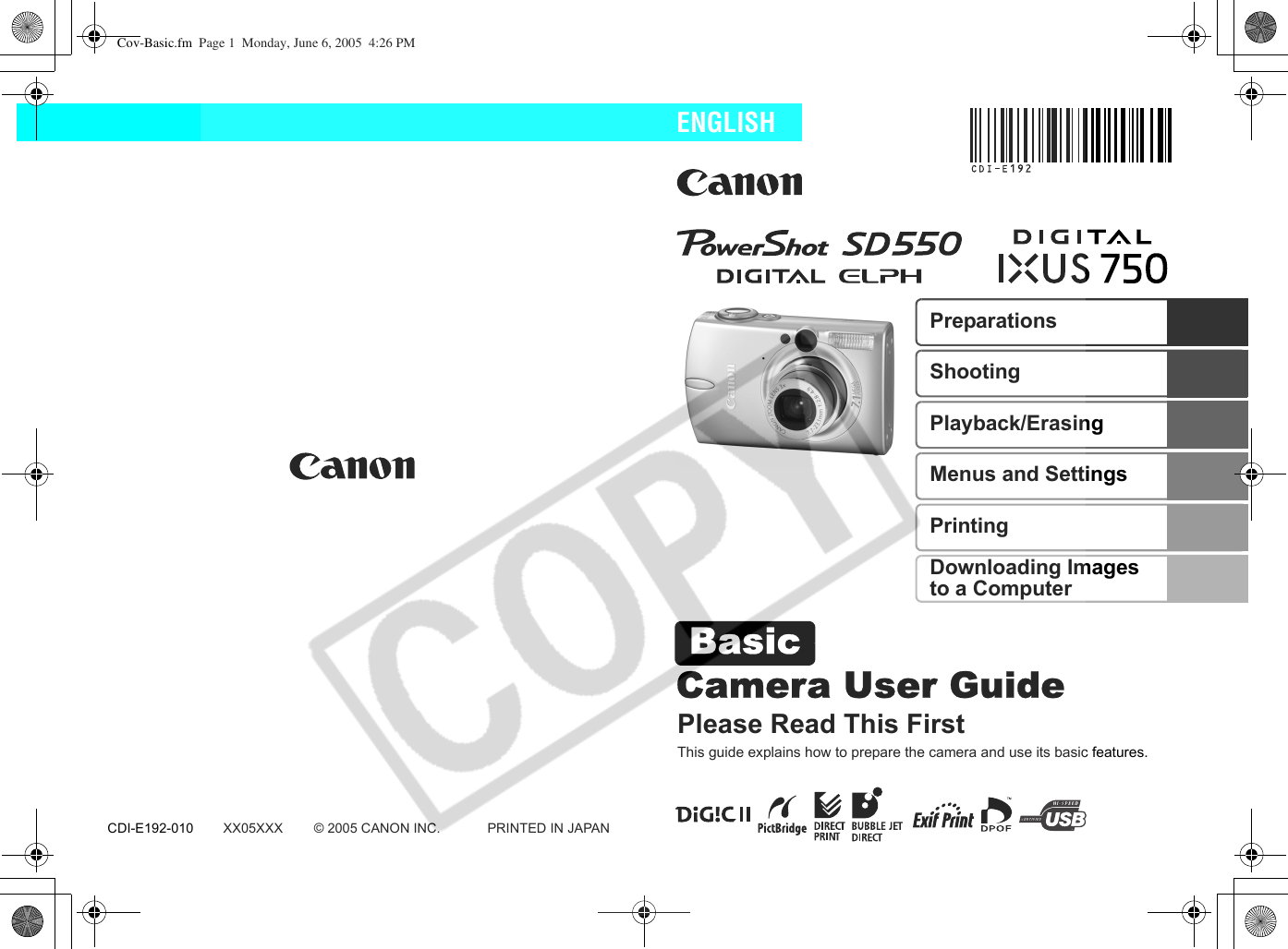 Canon Ixus 750 User Guide