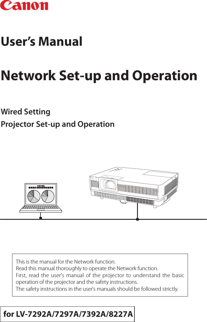 Canon Lv 7392A Quick Start Guide MULTIMEDIA PROJECTOR 7292A Series ...
