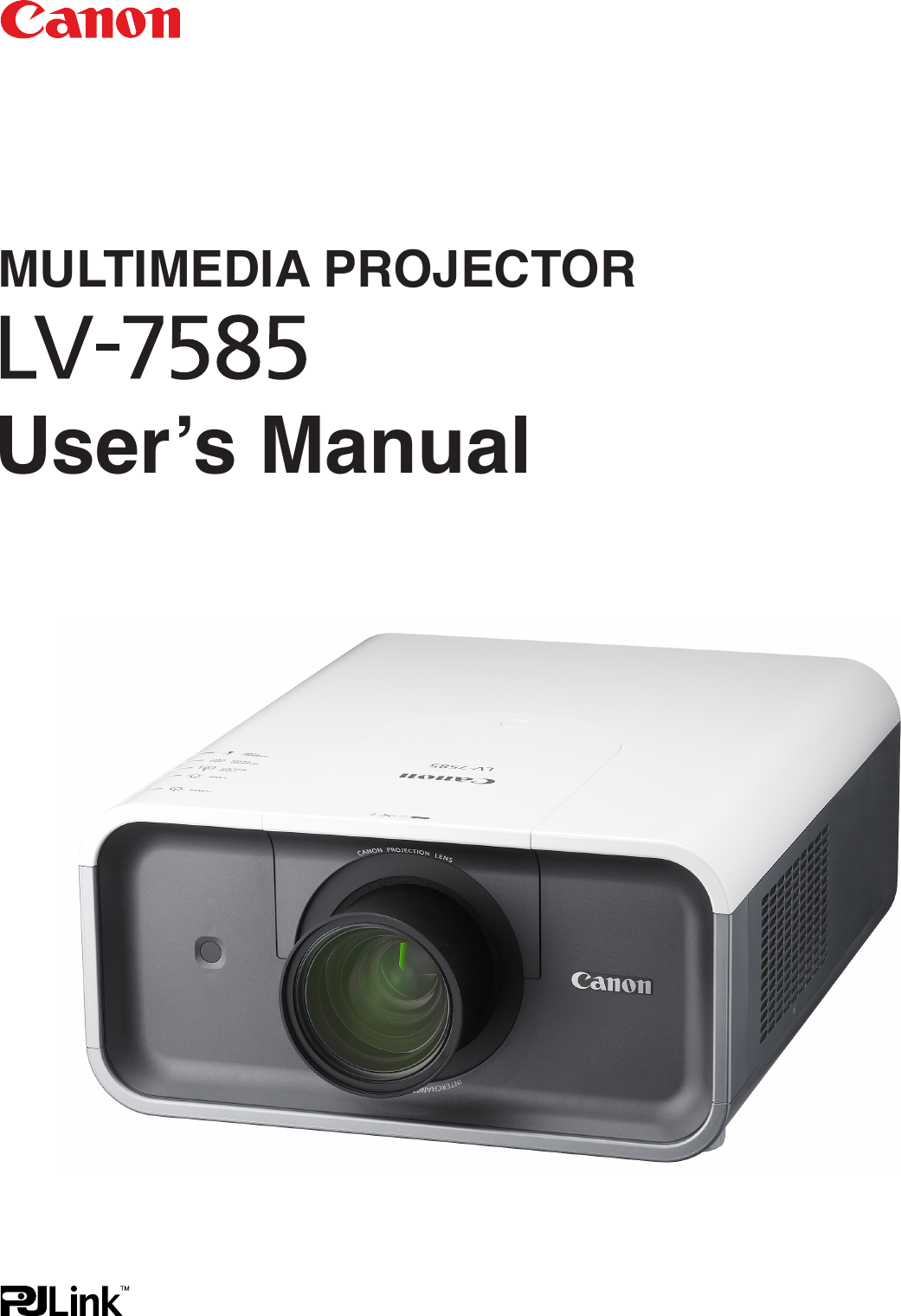 Canon Multimedia Projector Lv 7585 Users Manual 7585(English)