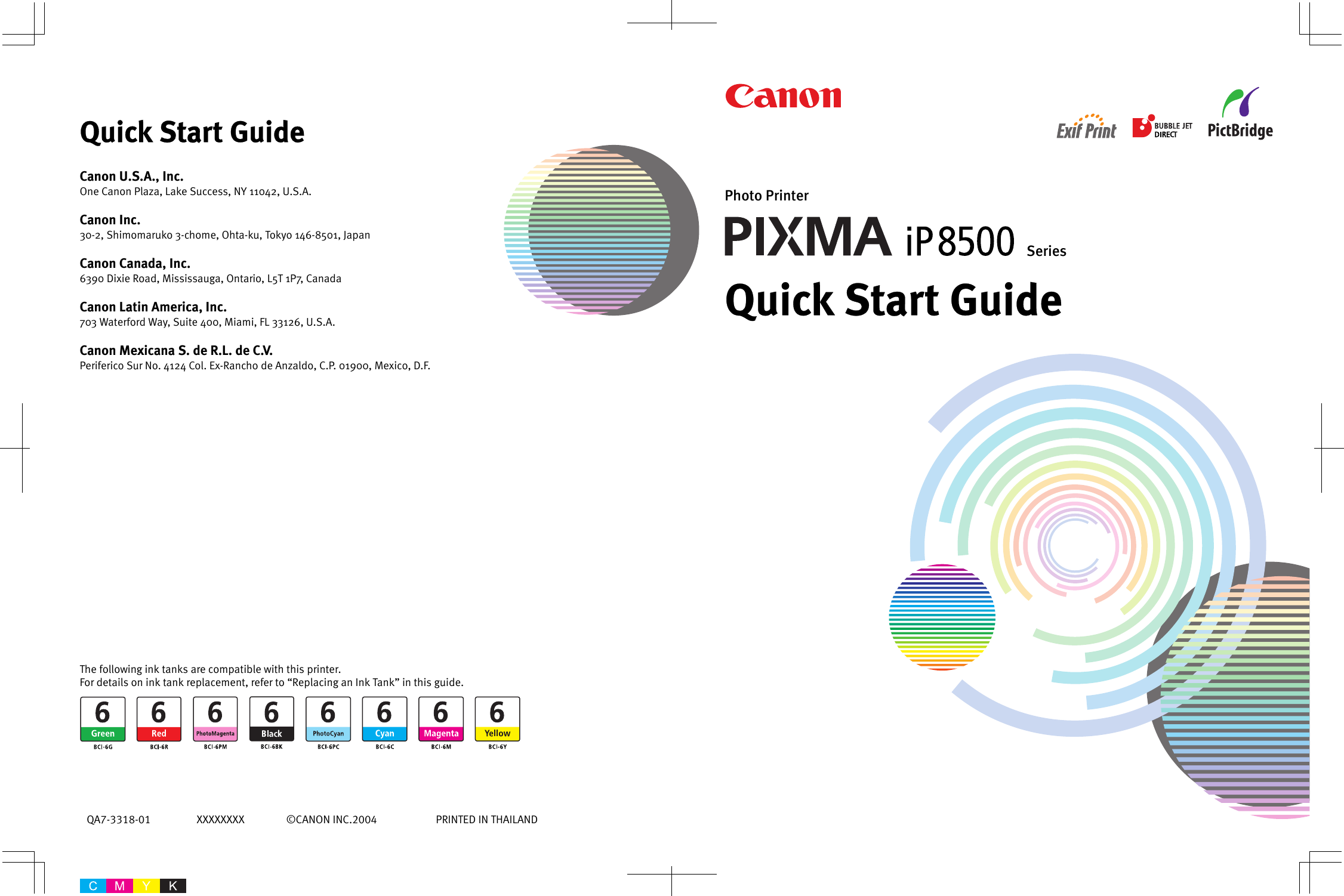 Canon Pixma Ip8500 Quick Start Guide IP8500_QSG_US