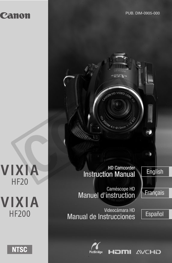 Canon Vixia Hf20 Users Manual