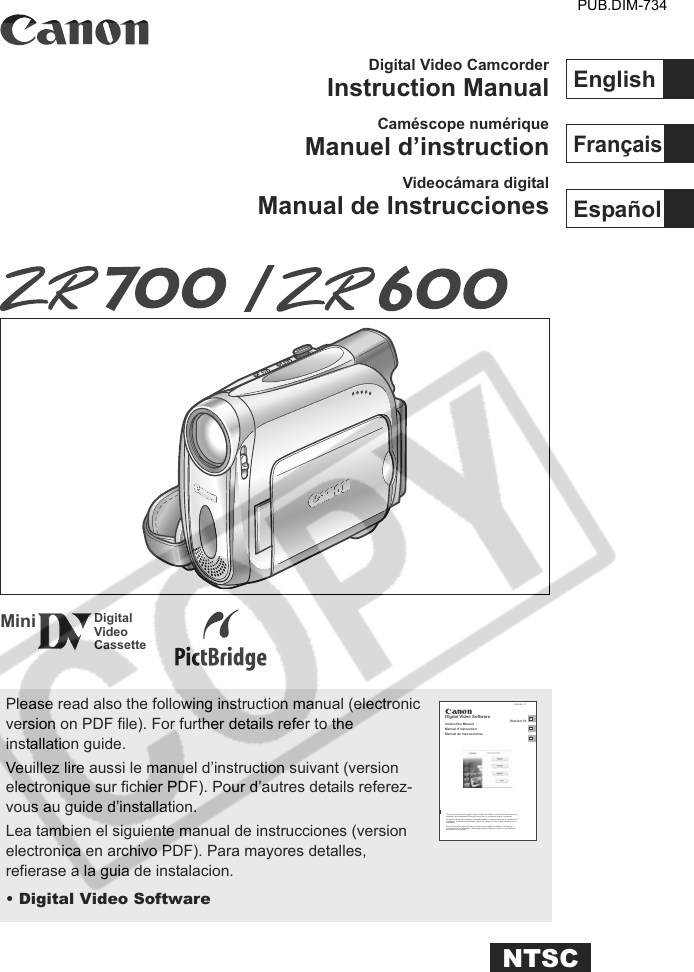 Canon Zr600 Instruction Manual