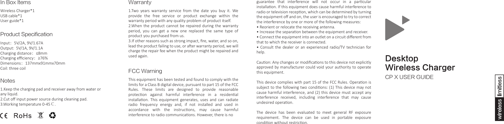 Canpow Technology CPX wireless charger User Manual CPX