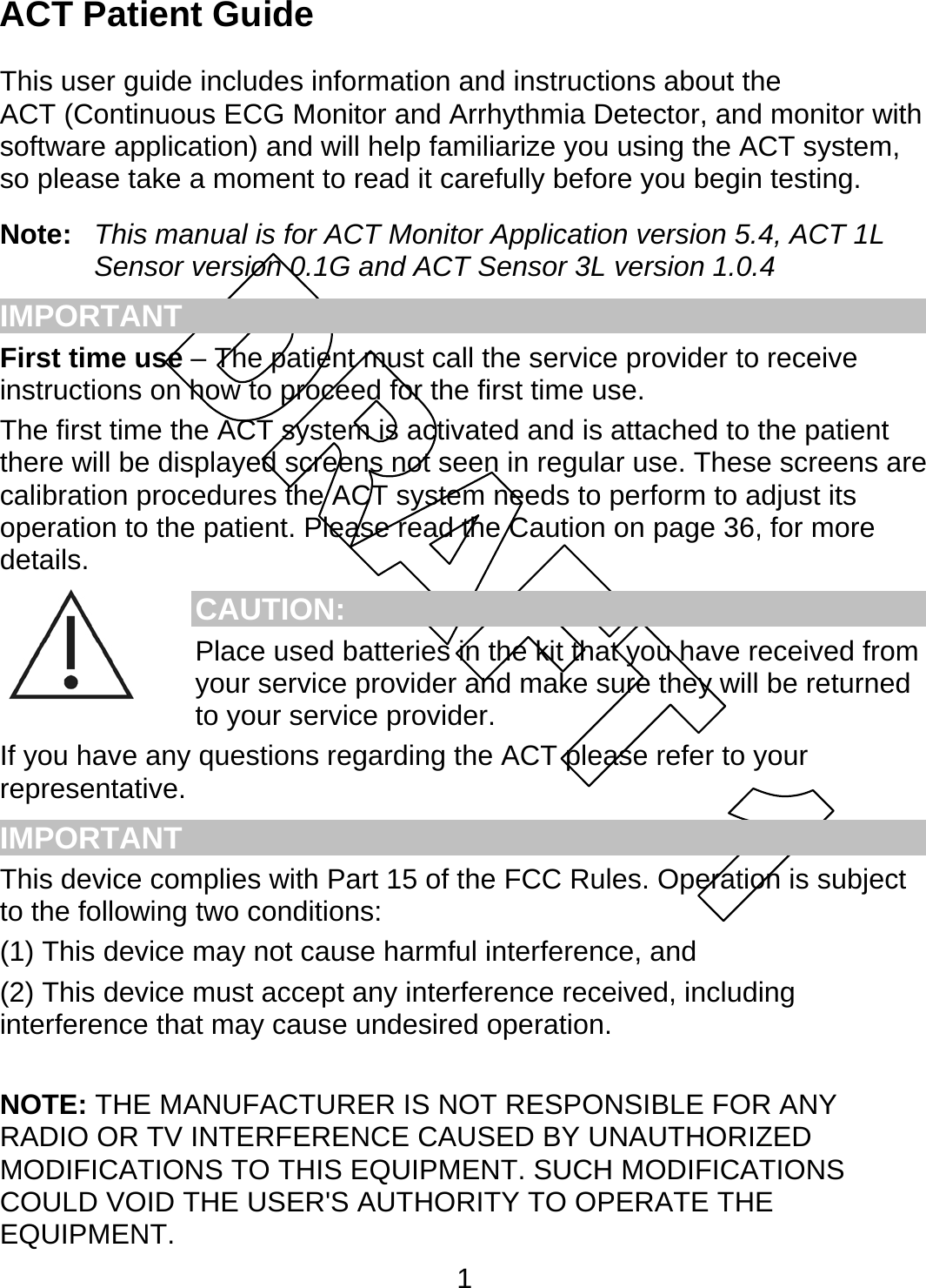 Card Guard scientific survival ACT1ACT3 CG-6108 ACT-3 LEAD User Manual