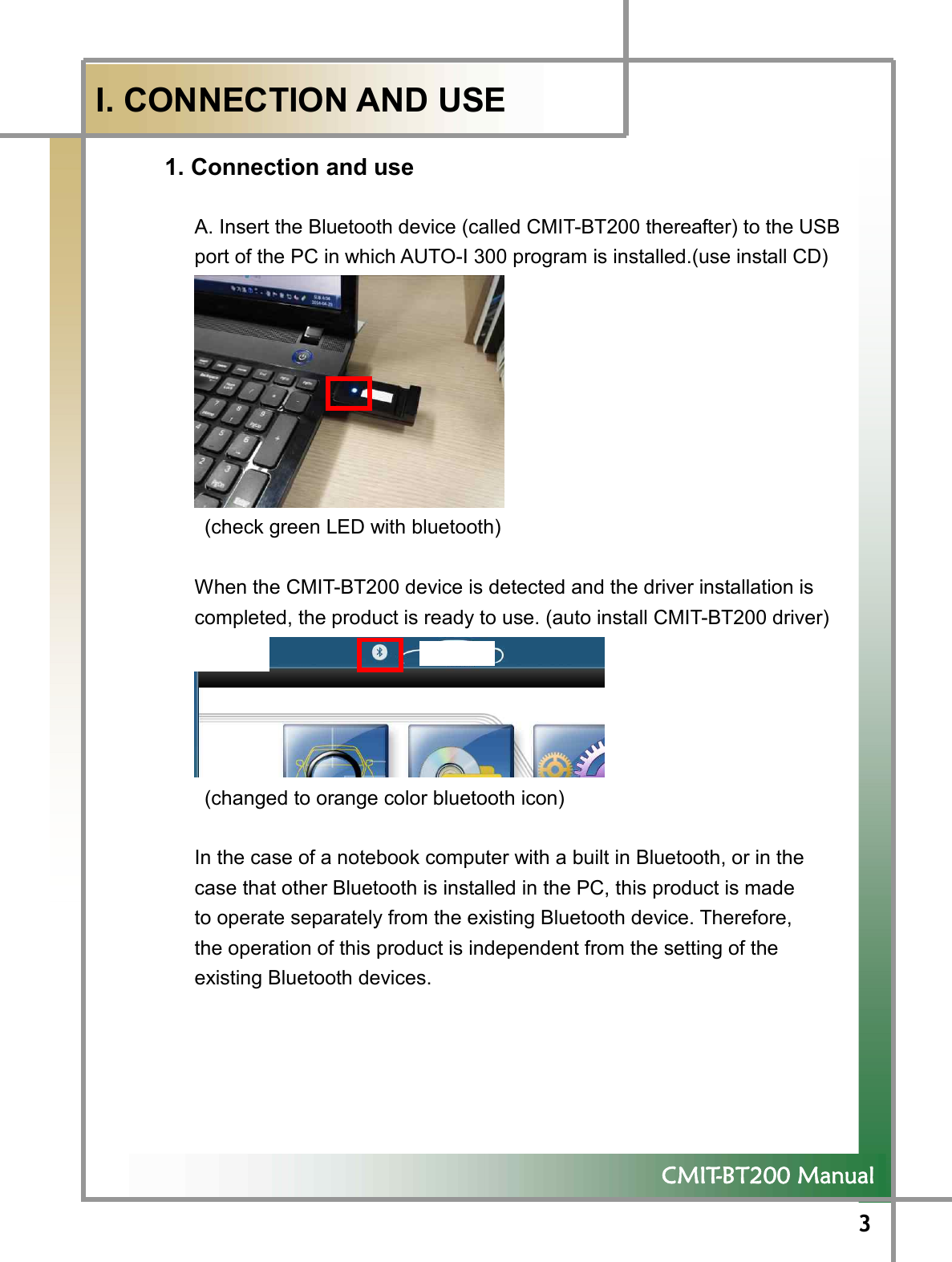 Carman CMITBT200 Bluetooth USB Dongle User Manual