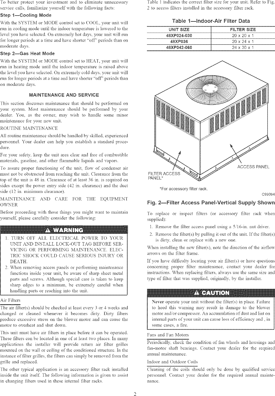 Carrier 48XP030040300 User Manual CENTRAL PACKAGE Manuals And Guides ...
