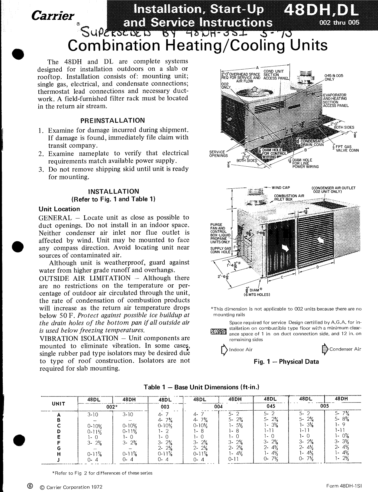 Carrier 48Dh Users Manual