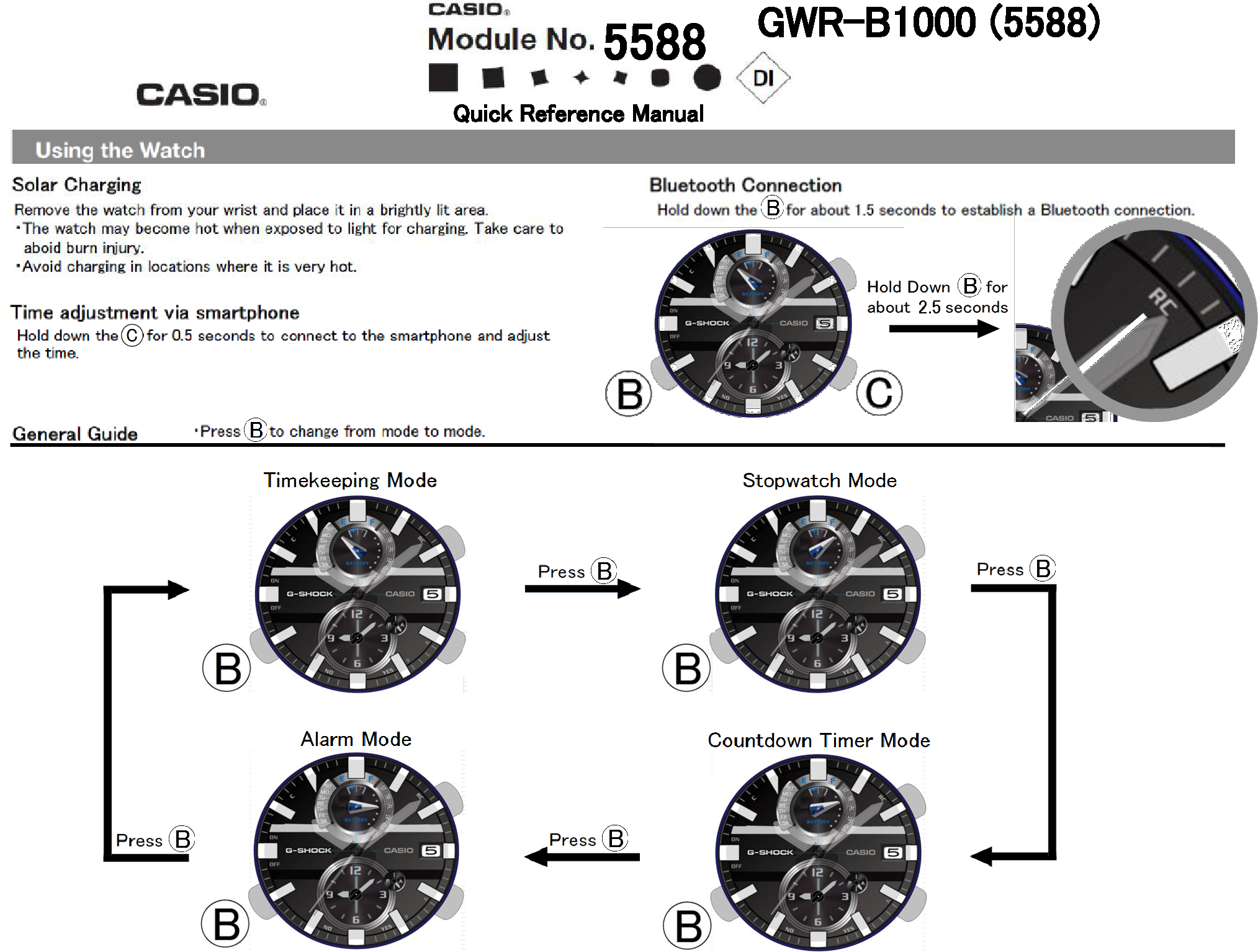 Casio Computer S0GW Watch User Manual
