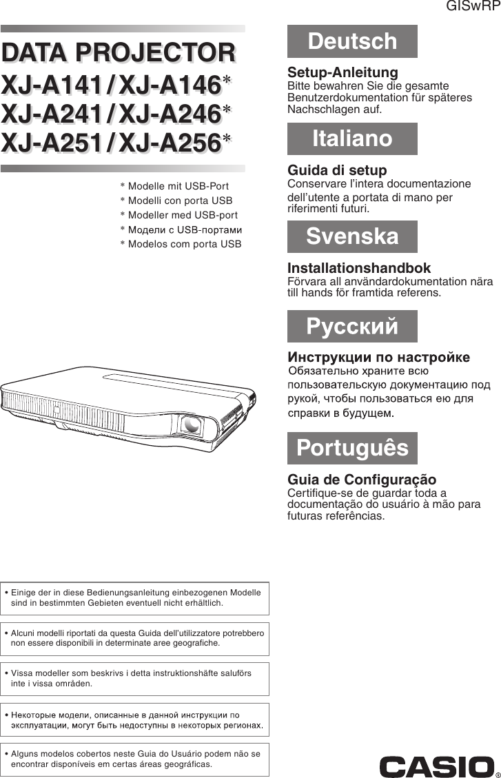 Casio XJ A141/XJ A146/XJ A241/XJ A246/XJ A251/XJ A256 A256_Setup_G Setup G DE
