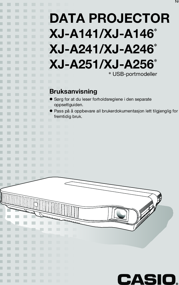 Casio XJ A141/XJ A146/XJ A241/XJ A246/XJ A251/XJ A256 A256_Users Guide_Norwegian Users Guide ...