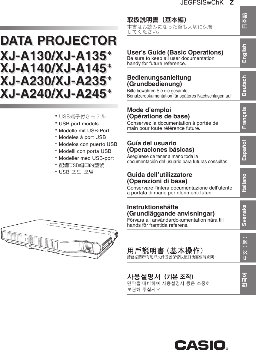 Casio XJ A130/XJ A135/XJ A140/XJ A145/XJ A230/XJ A235/XJ A240/XJ A245 Basic_XJA_I Basic XJA I IT