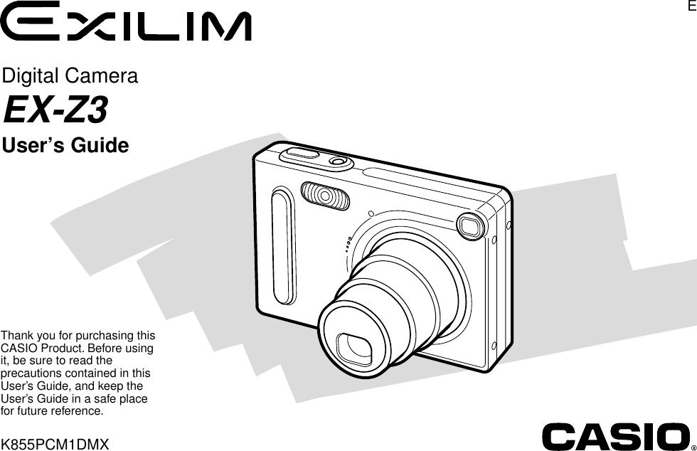 Casio Camcorder K855Pcm1Dmx Users Manual