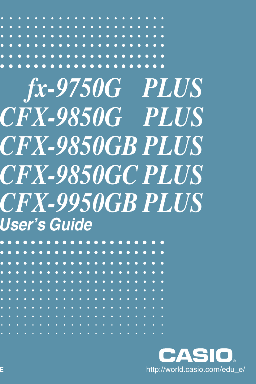 Casio Cfx 9850Gb Plus Users Manual CFX9850GC PLUS_Eng