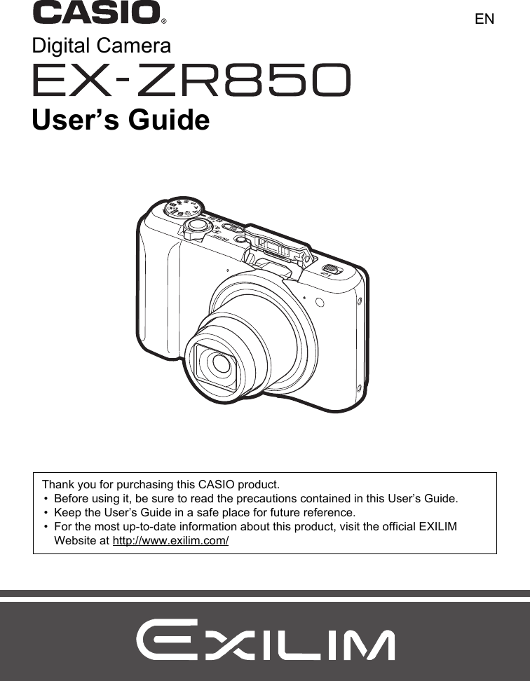 Casio Ex Zr850 Owners Manual