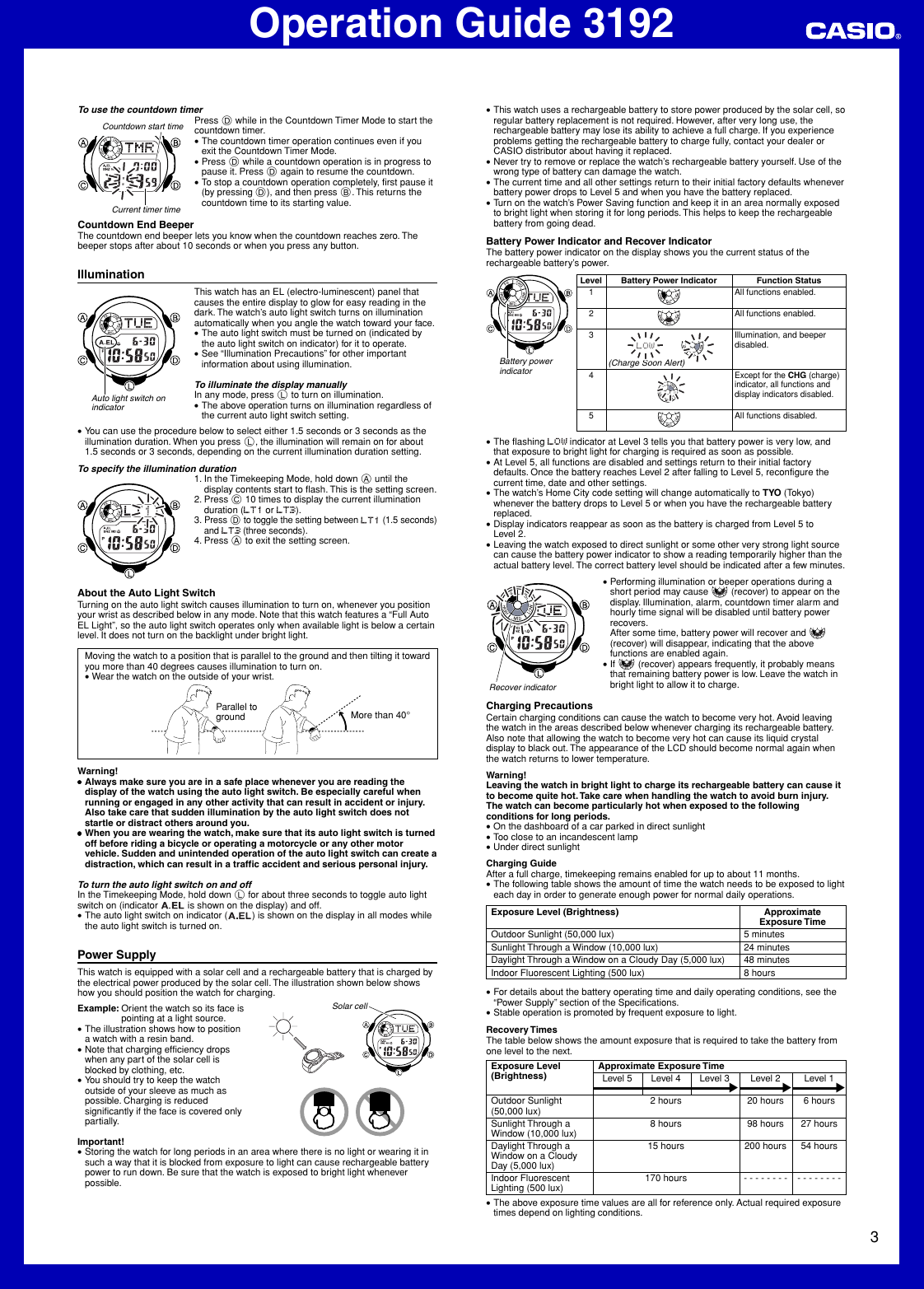Casio G2310R 1 Operation Manual QW 3192