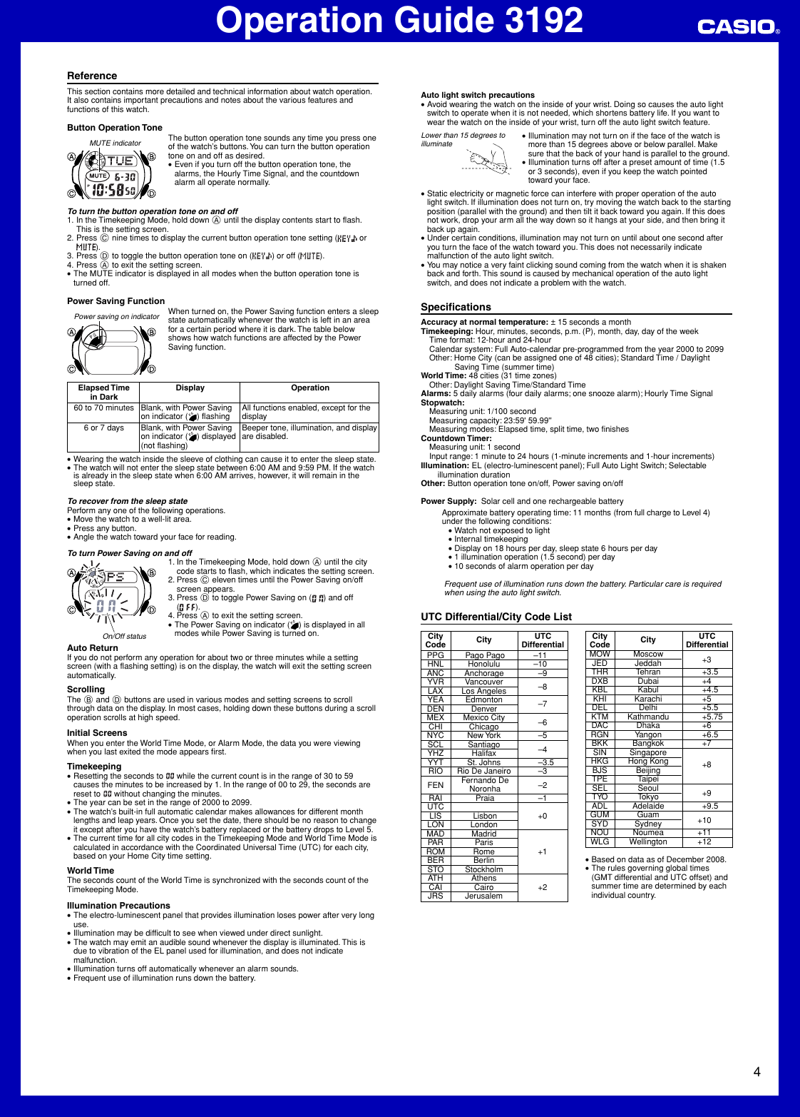 Casio G2310R 1 Operation Manual QW 3192