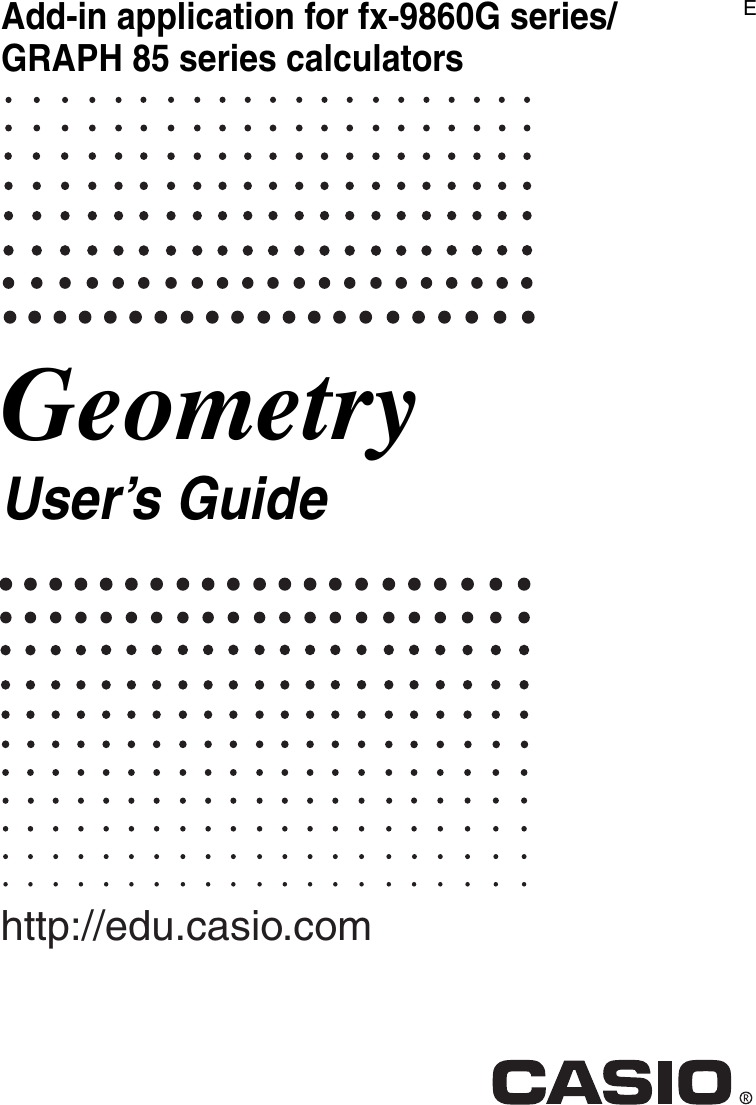 Casio Geometry Users Manual Geometry_Eng