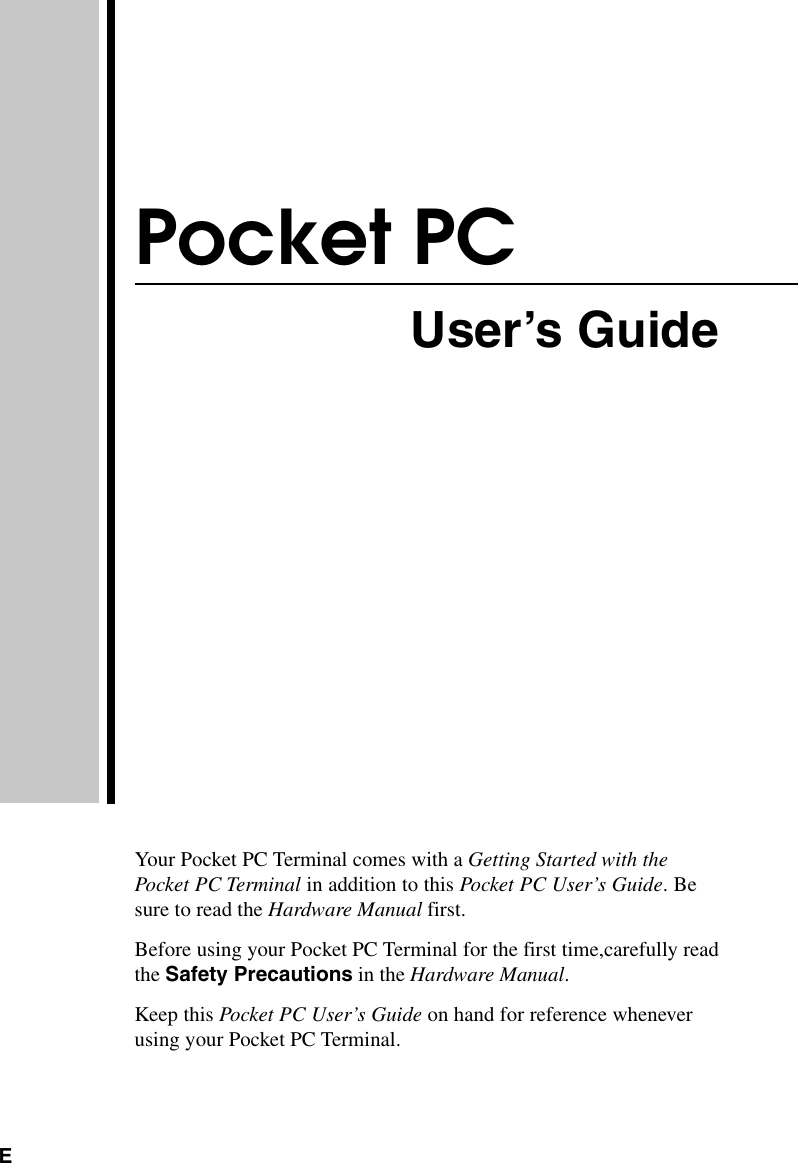 Casio Pocket Pc Terminal Users Manual