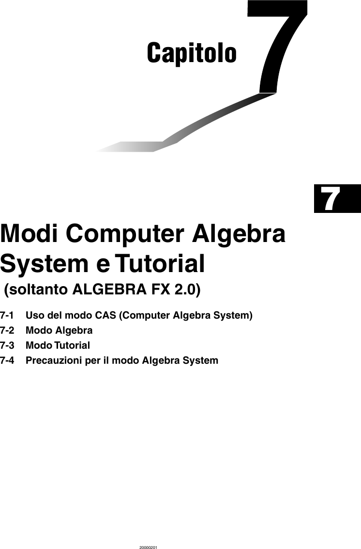 Casio ZX 947 Ch07E IT6.5 Capitolo 7 Modi Computer Algebra System E ...