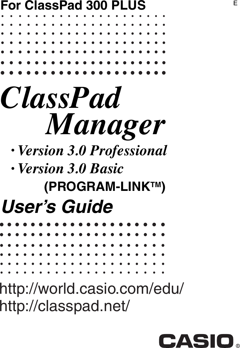 Casio Cpmanagerver300 Eng ClassPad Manager Version 3.0_E