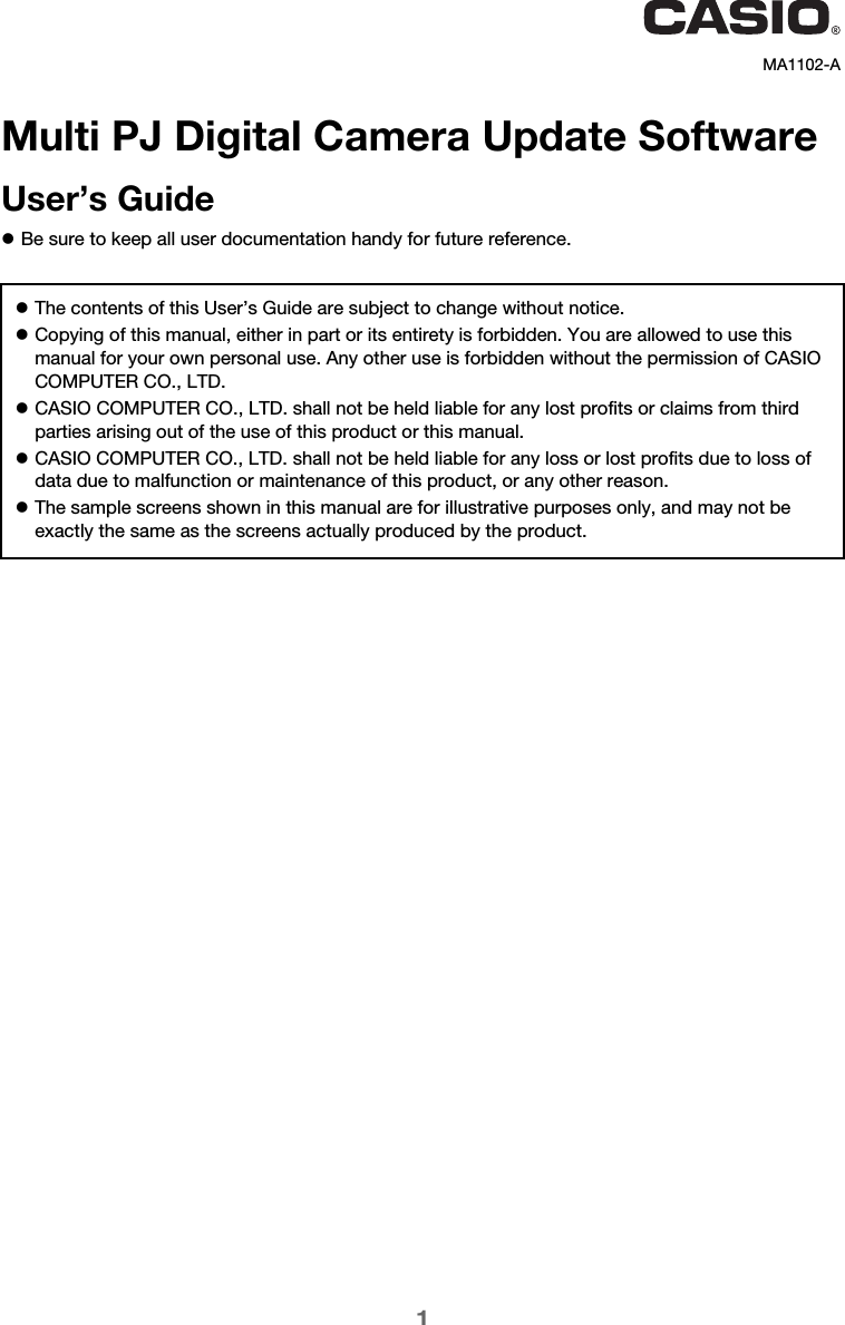Casio M255 Yc Update Guide English XJ M145/XJ M155/XJ M245/XJ