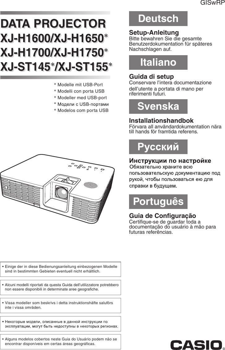 Casio XJ ST145/XJ ST155/XJ H1600/XJ H1650/XJ H1700/XJ H1750 Setup_XJHST_I Setup XJHST I IT