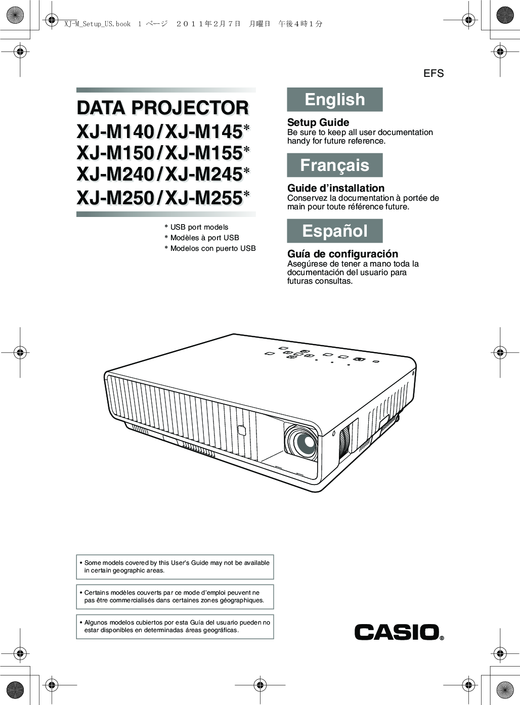 Casio XJ M140/XJ M145/XJ M150/XJ M155/XJ M240/XJ M245/XJ M250/XJ M255 Setup_XJM_F Setup XJM F FR