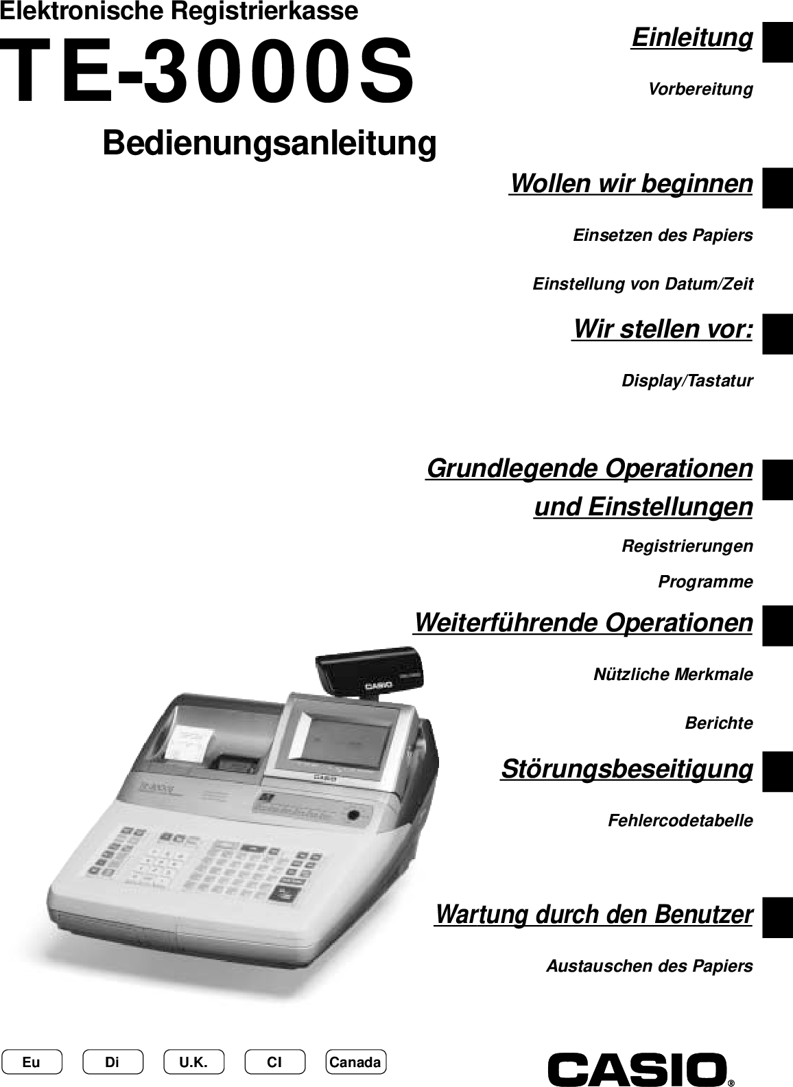Casio User's Manual TE 3000S DE