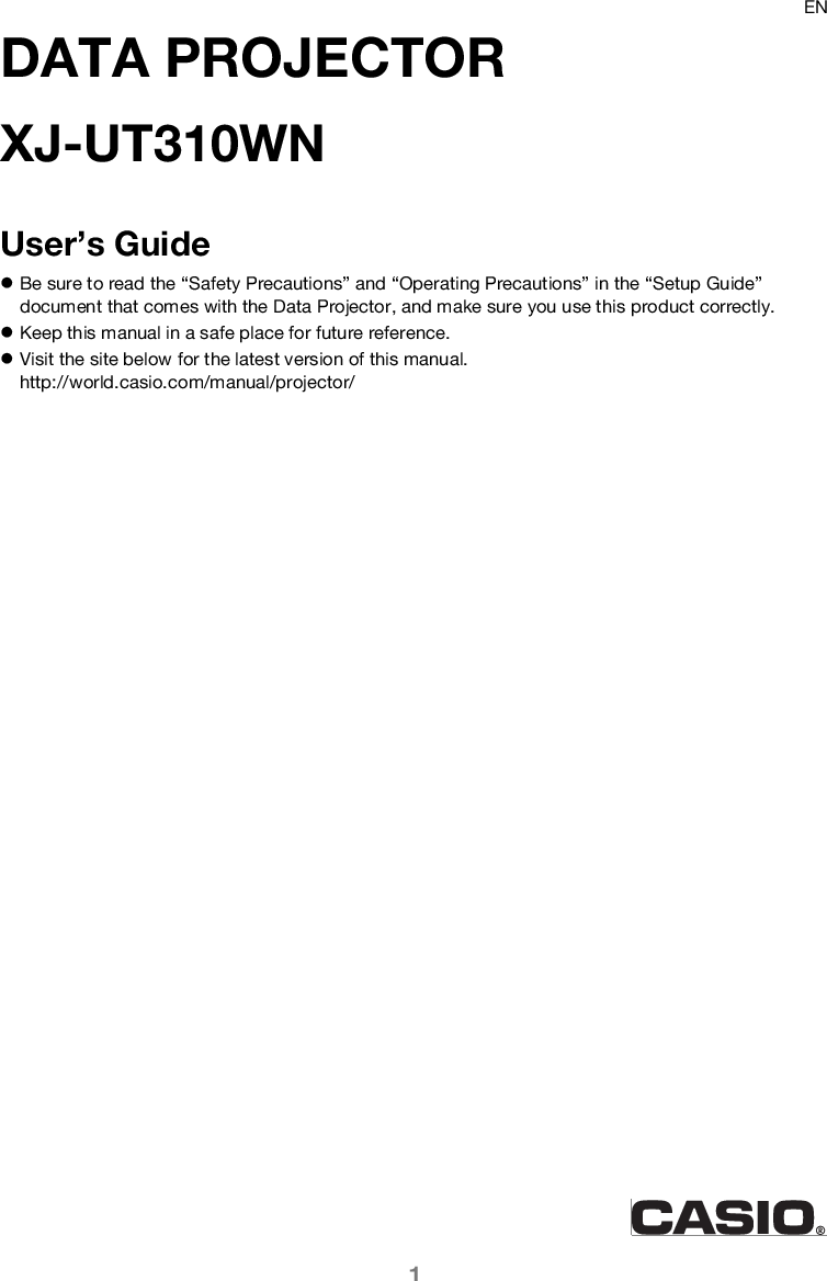 Casio XJ UT310WN UT310WN_Users Guide Users EN