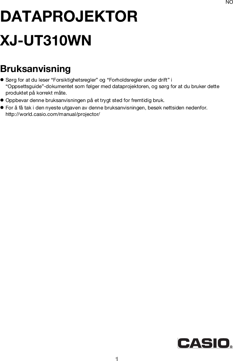 Casio XJ UT310WN UT310WN_Users Guide Users NO