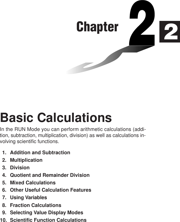 Casio 4 Chapter 2 Basic Calculations Fx7400g Chapter2 EN