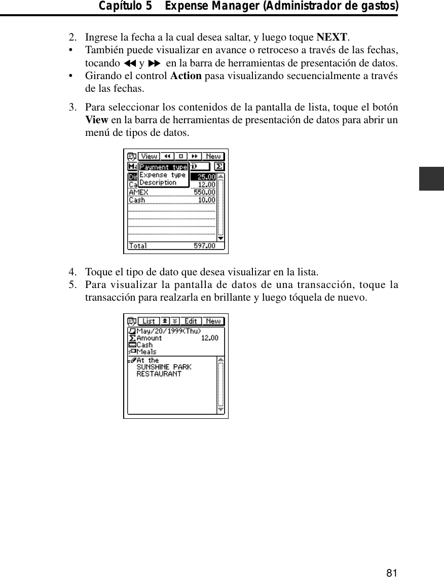 Casio PV 100/200*p077(T)new Capítulo 5 Expense Manager (Administrador ...