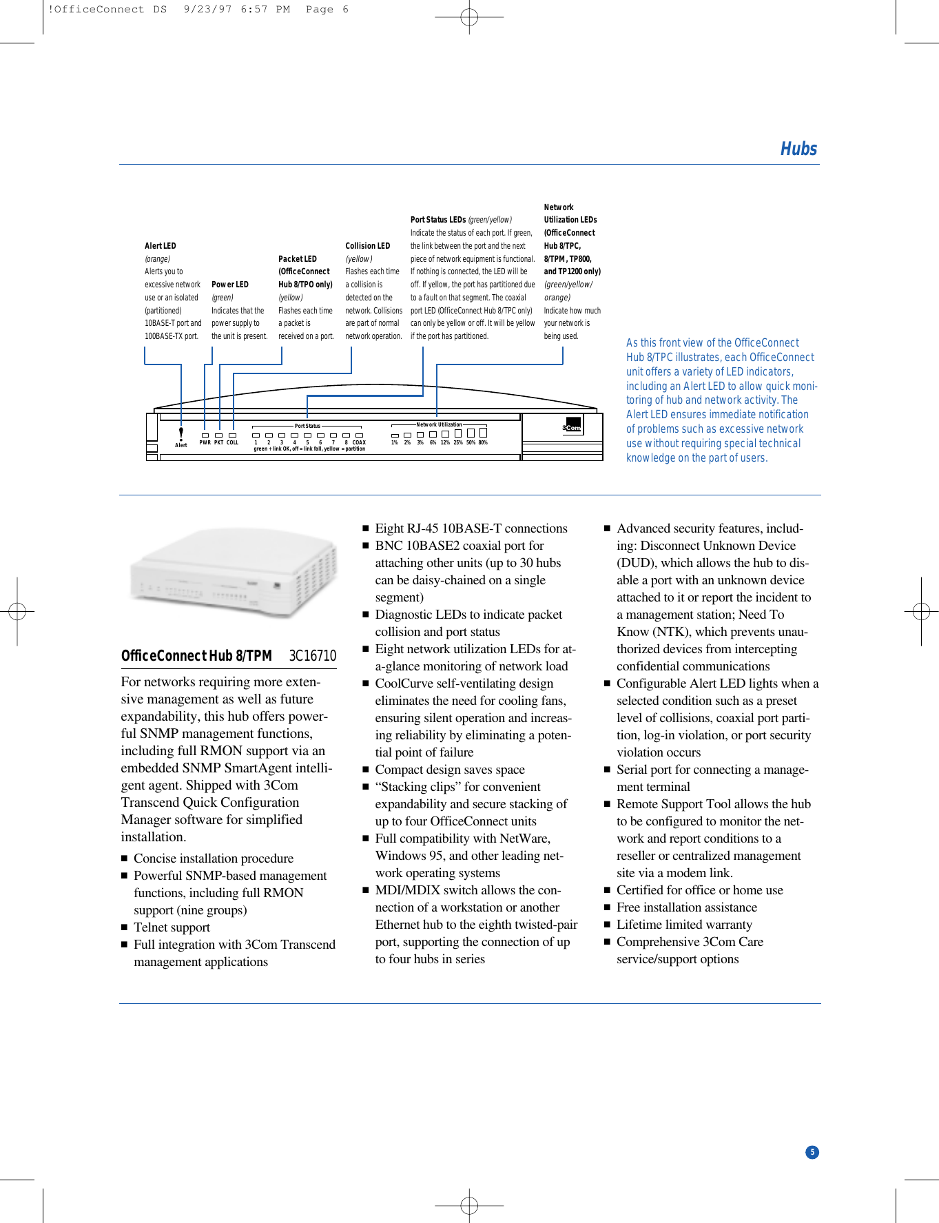 Castelle Office Connect Users Manual OfficeConnect Hubs And Switches