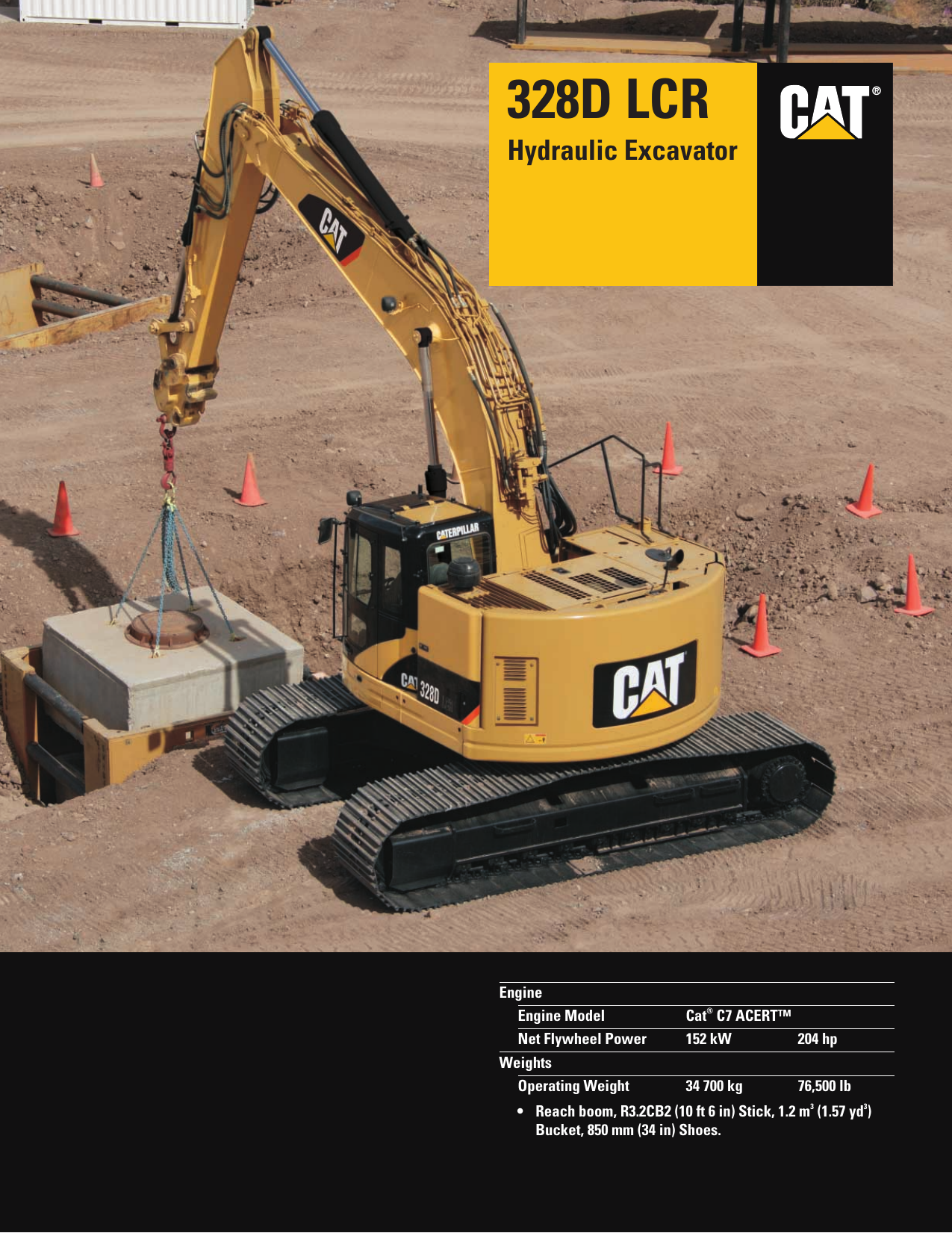 Cat 328D Lcr Users Manual Specalog For Hydraulic Excavator, AEHQ5706 01