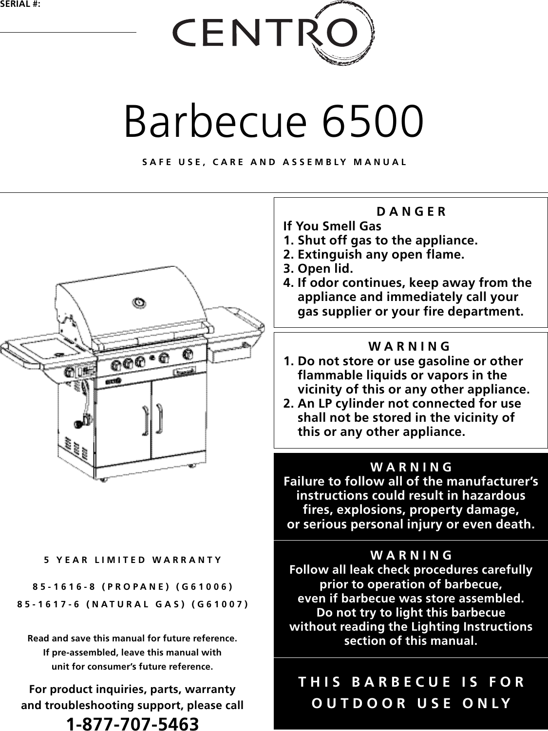 Centro Barbecue 6500 Users Manual [CEN 042] G61006 BBQ E