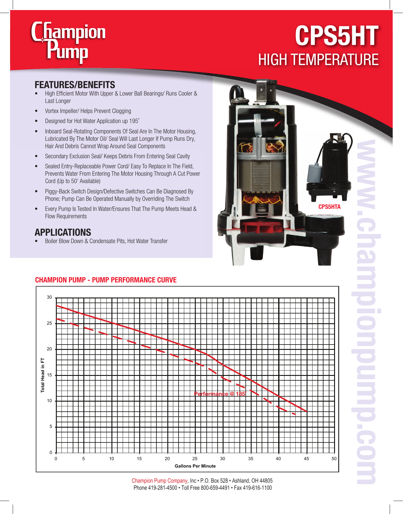 Champion Pumps Cps5Ht High Temp Pump Catalog Champoin CPSHT