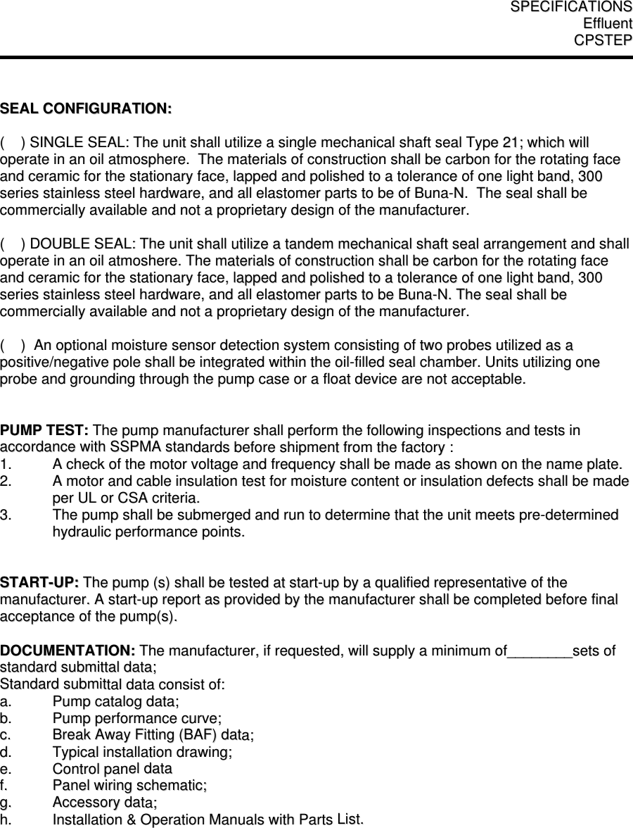 Champion Pumps Cpstep Pump Specification Sheet