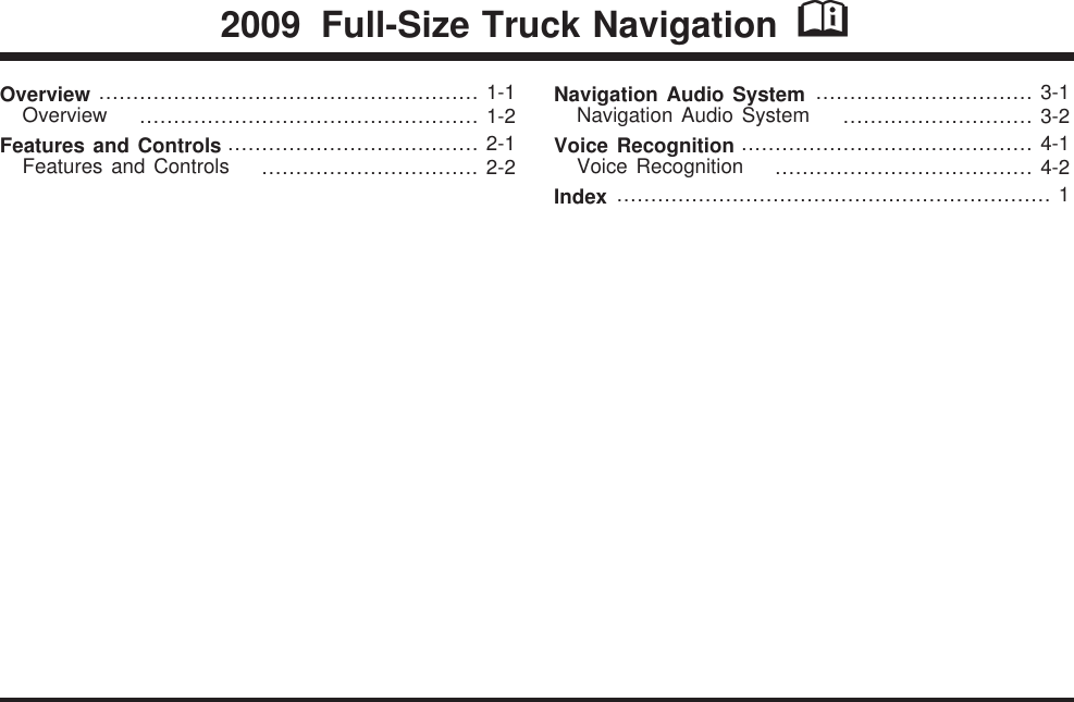 Chevrolet 2009 Silverado 1500 Navigation Manual Guide