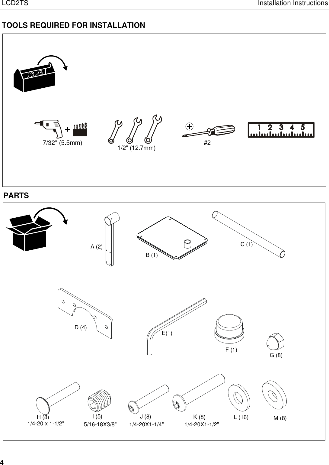 Chief Manufacturing Lcd2Ts Users Manual