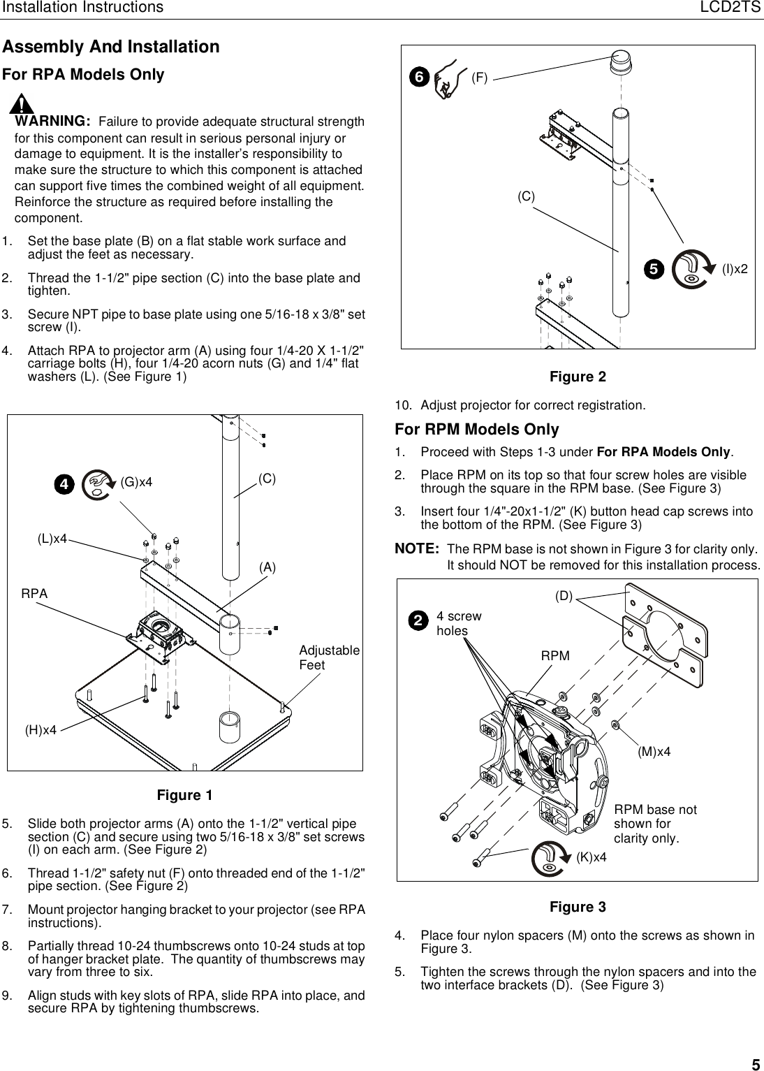 Chief Manufacturing Lcd2Ts Users Manual