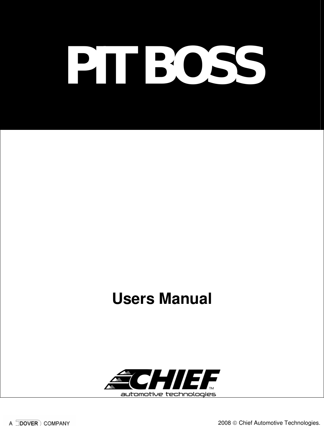 Chief Manufacturing Pit Boss 638699 Users Manual Rev 1 08