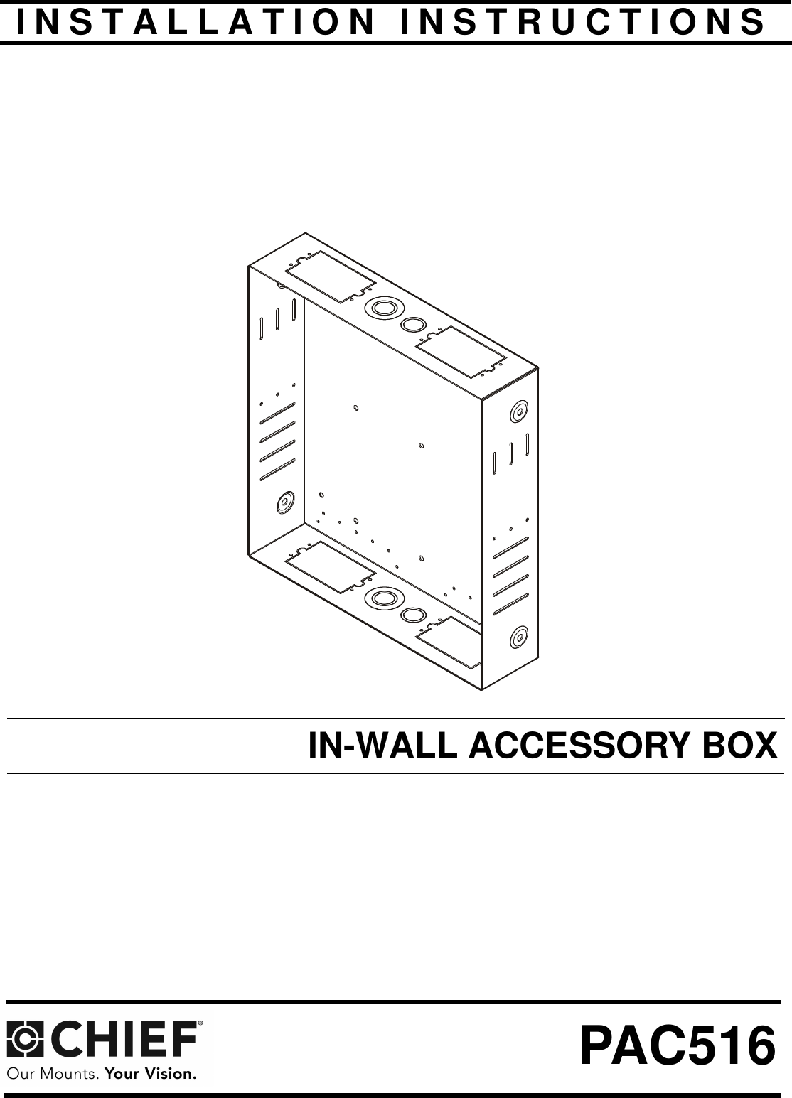 Chief Manufacturing Tv Mount Pac516 Users Manual