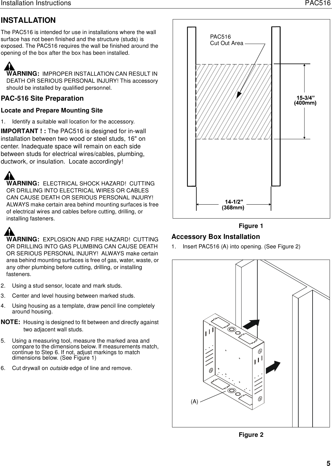Chief Manufacturing Tv Mount Pac516 Users Manual