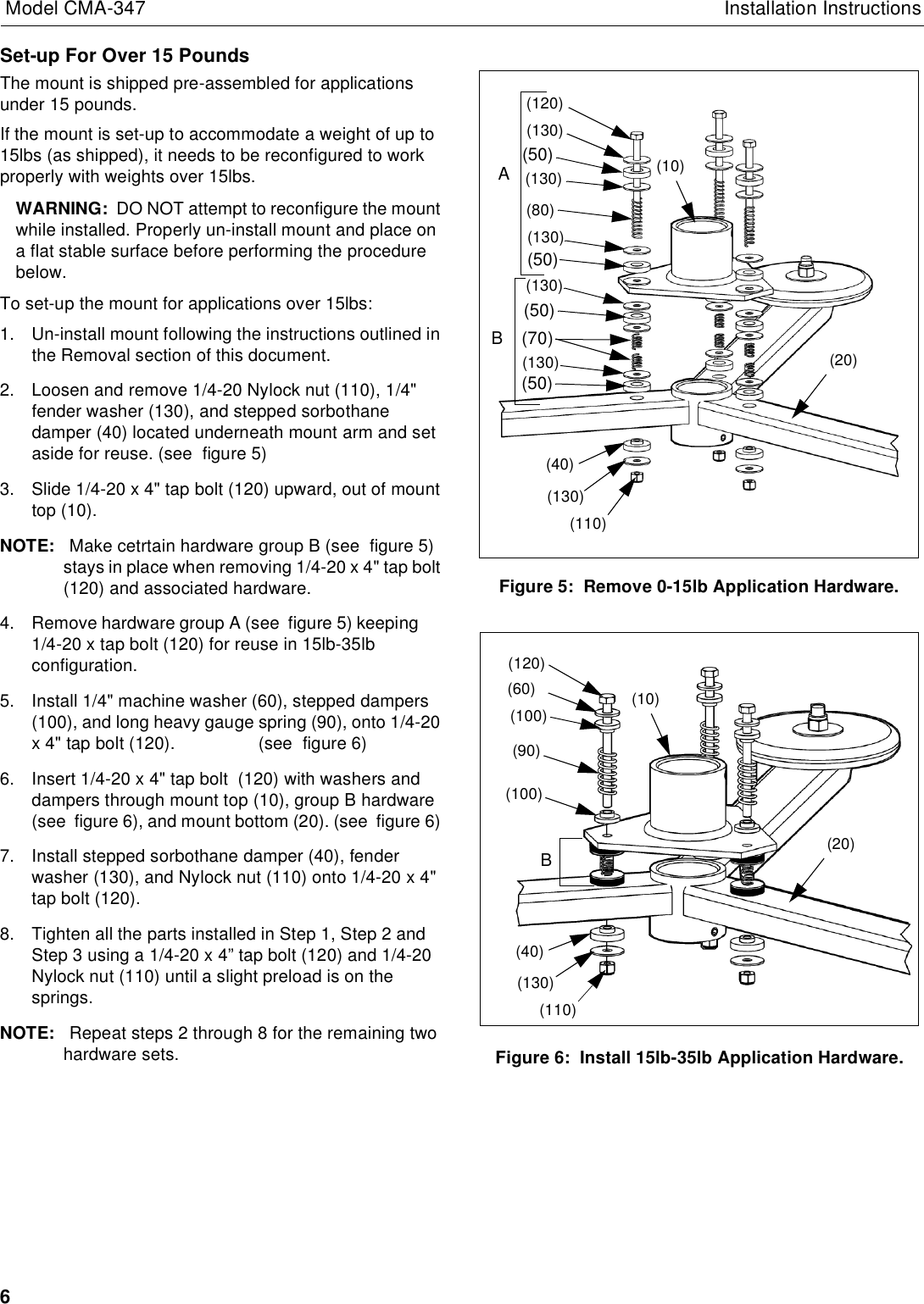 Chief Manufacturing Vibration Mount Cma 347 Users Manual INSTALLATION INSTRUCTIONS