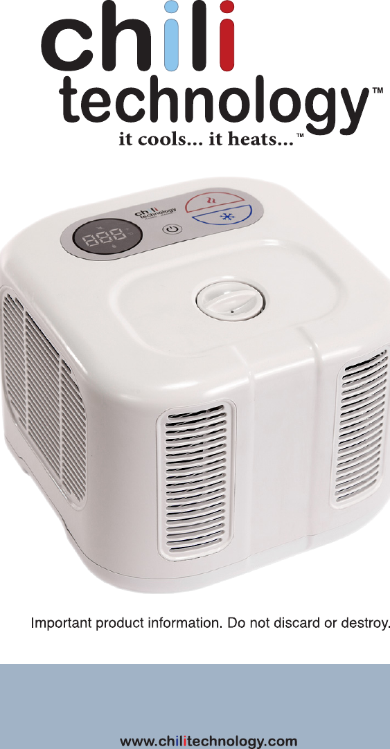 Chili Technology CP-CUBE-01 Electric heating and cooling mattress User ...